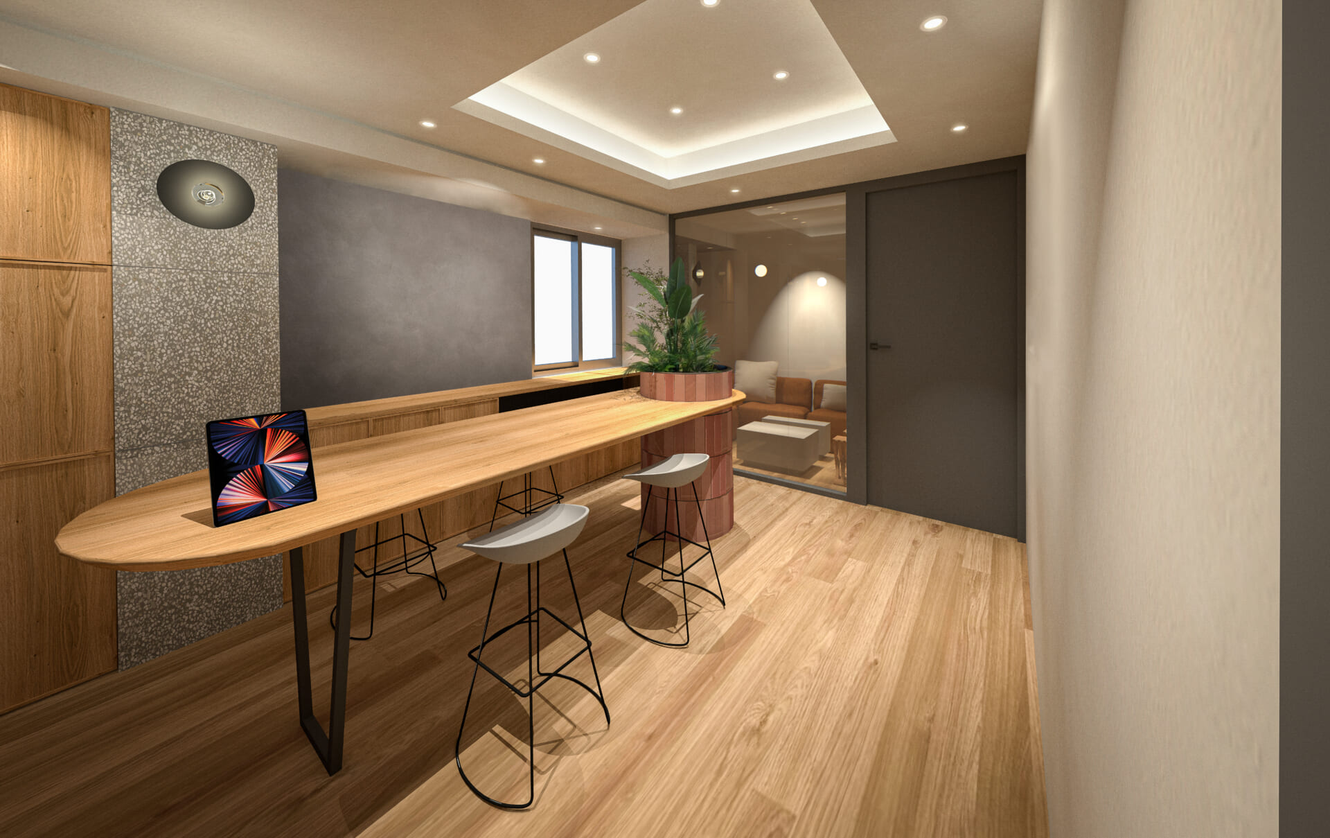 木目調が活きる、温かみが溢れるハーフセットアップオフィス。 - Value Office バリューオフィス